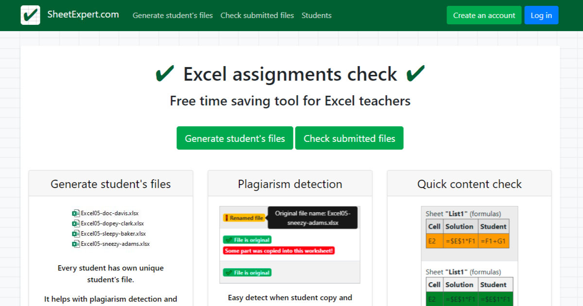 Check submitted files | SheetExpert.com